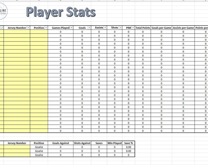 Hockey Score Sheet Template, Team Roster, Player Management, Spare List ...