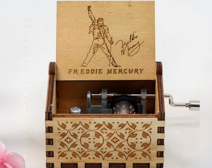 Personalized Gifts, Engraved Wood Music Box, Freddie Mercury Music Box ...