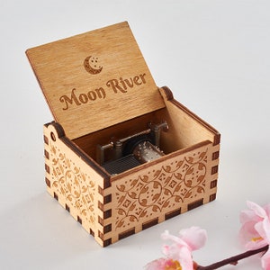 Moon River Music Box, Engraved Wooden Music Box, Personalized Gift for ...