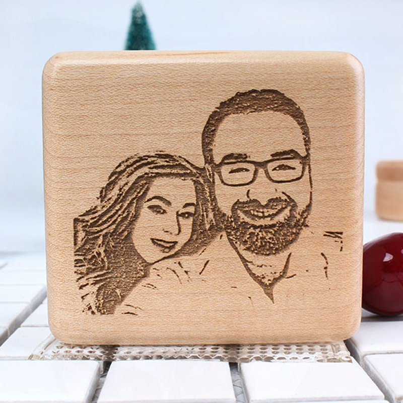 Wooden Music Box Custom Engraved Photo Music Box Unique | Etsy