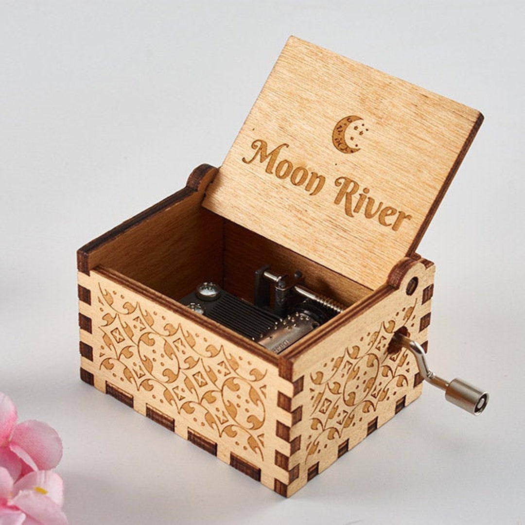Moon River Music Box, Engraved Wooden Music Box, Personalized Gift for ...