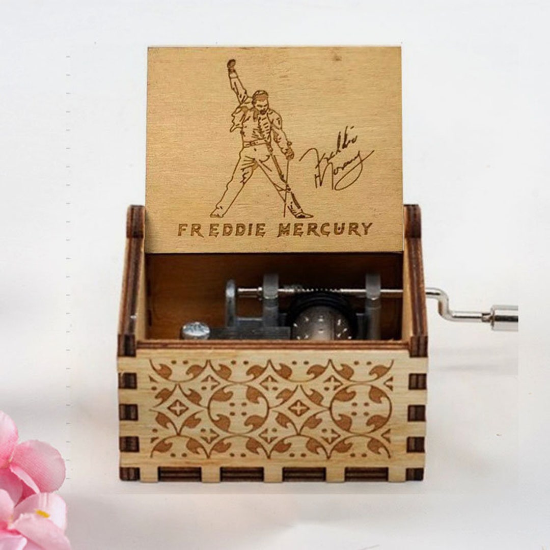 Engraved Wooden Music Box: Freddie Mercury, Bohemian Rhapsody Fan Gift ...