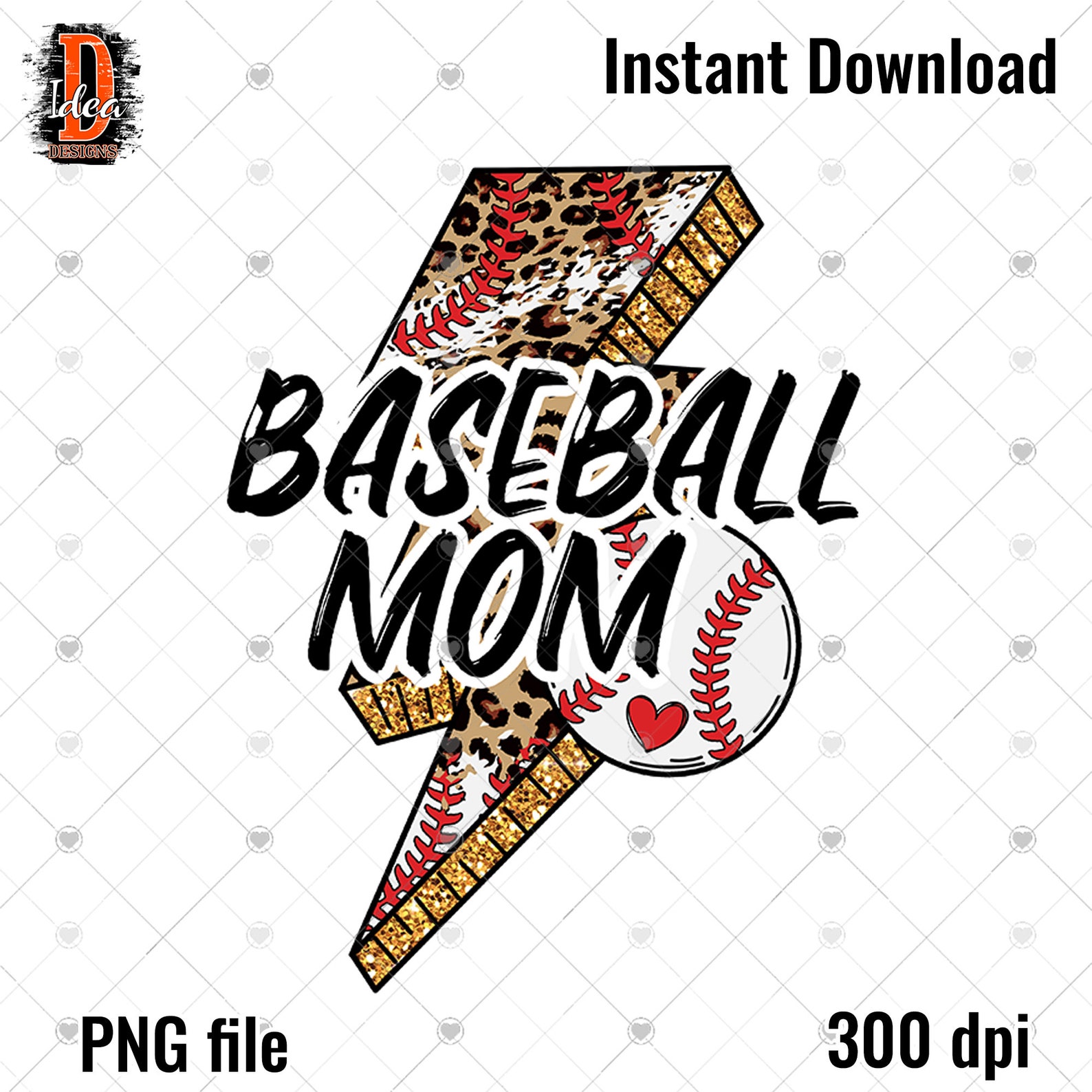 Baseball Mom Lightning Bolt Sublimation Png Softball Sports - Etsy