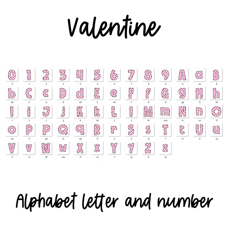 Valentine Doodle Alphabet PNG Bundle: Heart Letters (digital Download ...