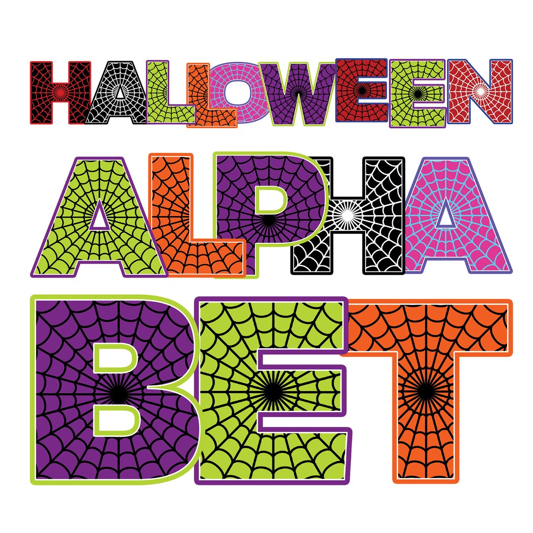 Bundle Halloween Spider Web Letters and Numbers PNG Sublimation Files ...