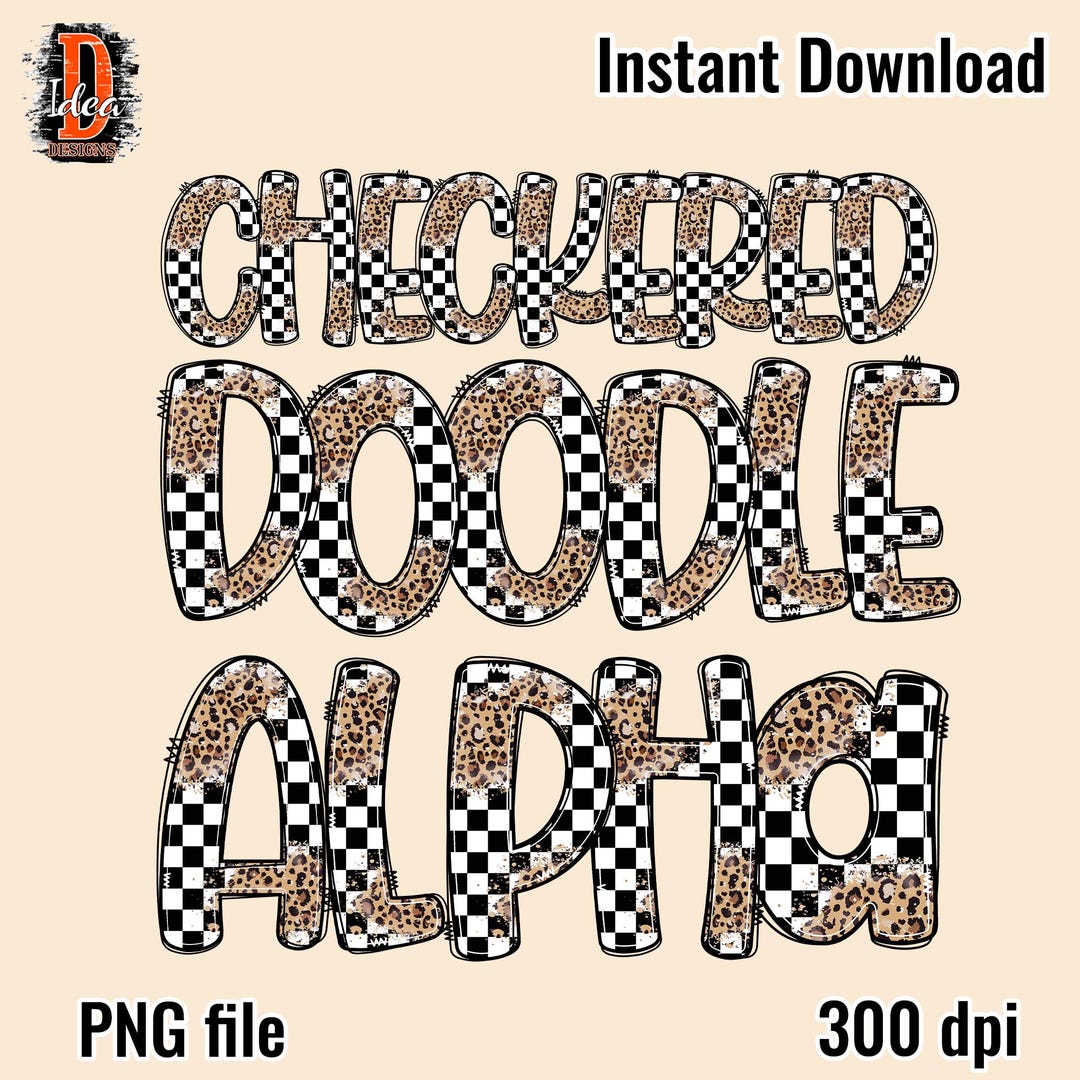 Racing Leopard Checkered Alphabet PNG: Numbers, Letters (instant ...
