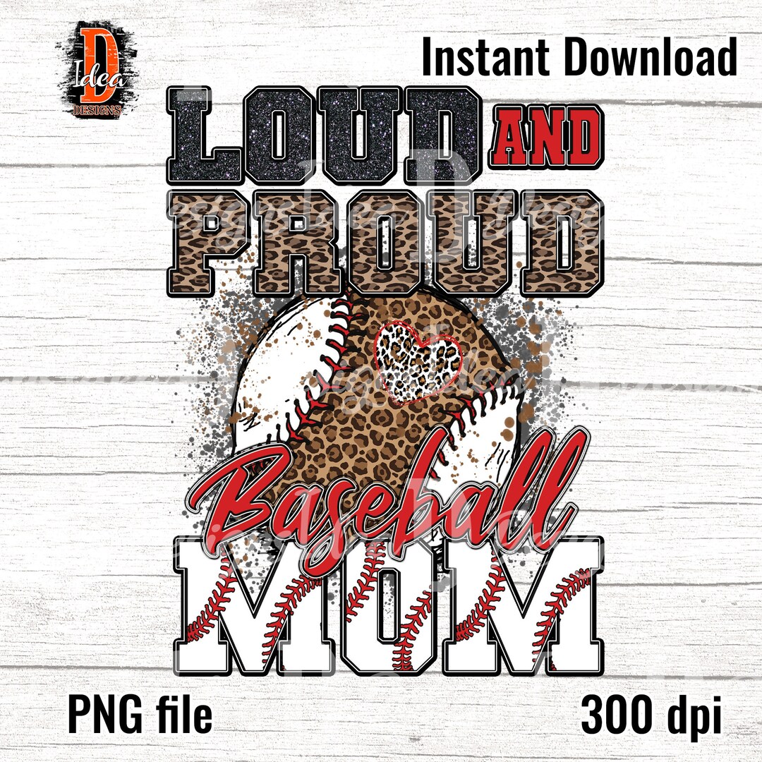 Leopard Baseball Mom PNG: Loud & Proud Gameday Design (digital Download ...