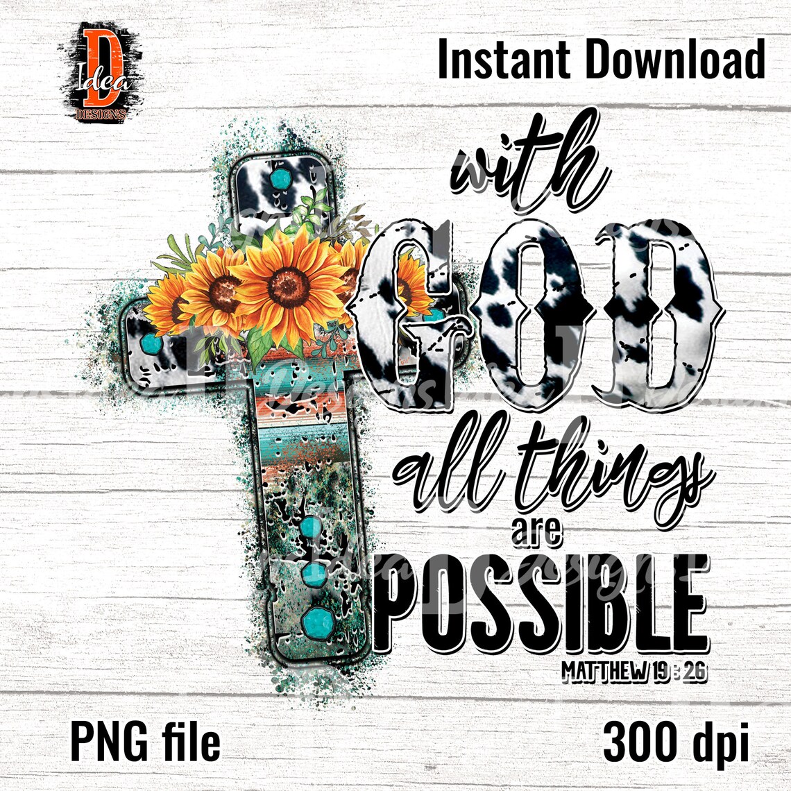 Cross With God All Things Are Possible Turquoise Serape - Etsy