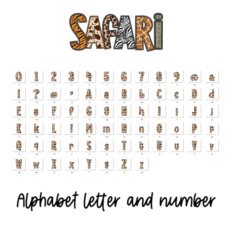Safari Animal Print Alphabet Letters: Zoo PNG (digital Download) - Etsy