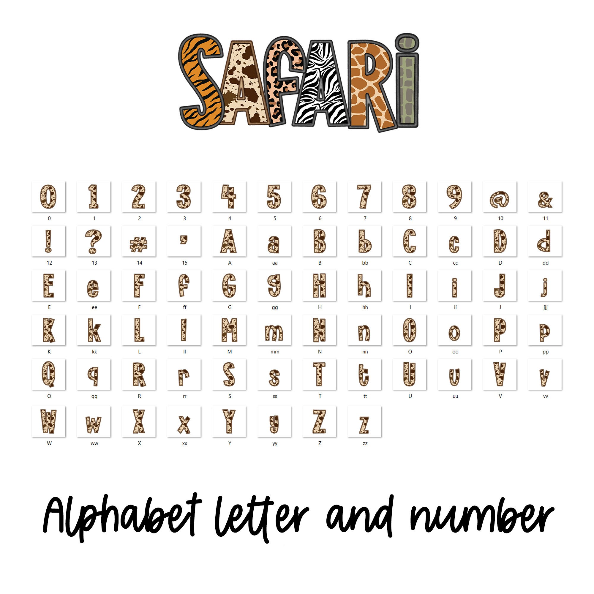 Safari Animal Print Alphabet Letters: Zoo PNG (digital Download) - Etsy