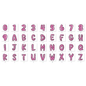 School Alphabet Doodle PNG: Pink Letters & Numbers Clipart (digital ...