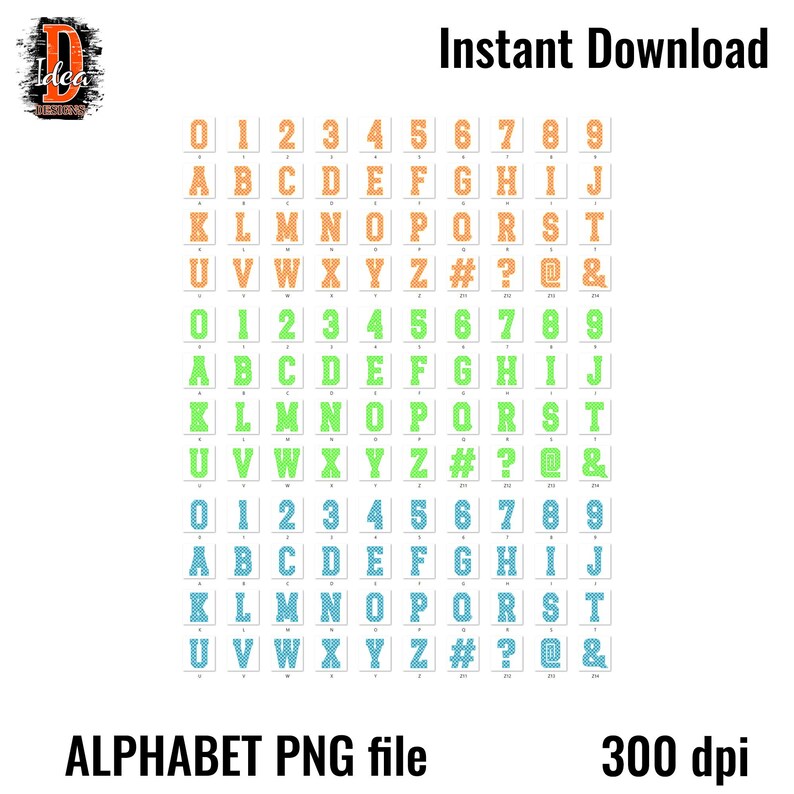 Neon Checkered Alphabet & Numbers PNG: Teacher Back to School PNG ...