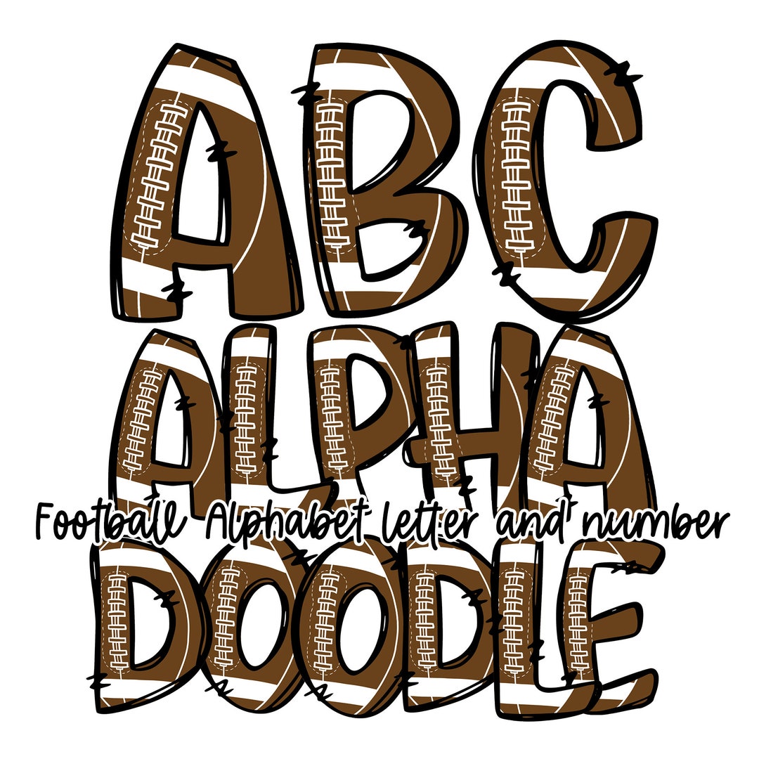 Football Doodle Alphabet: PNG Clipart, Numbers (digital Download) - Etsy