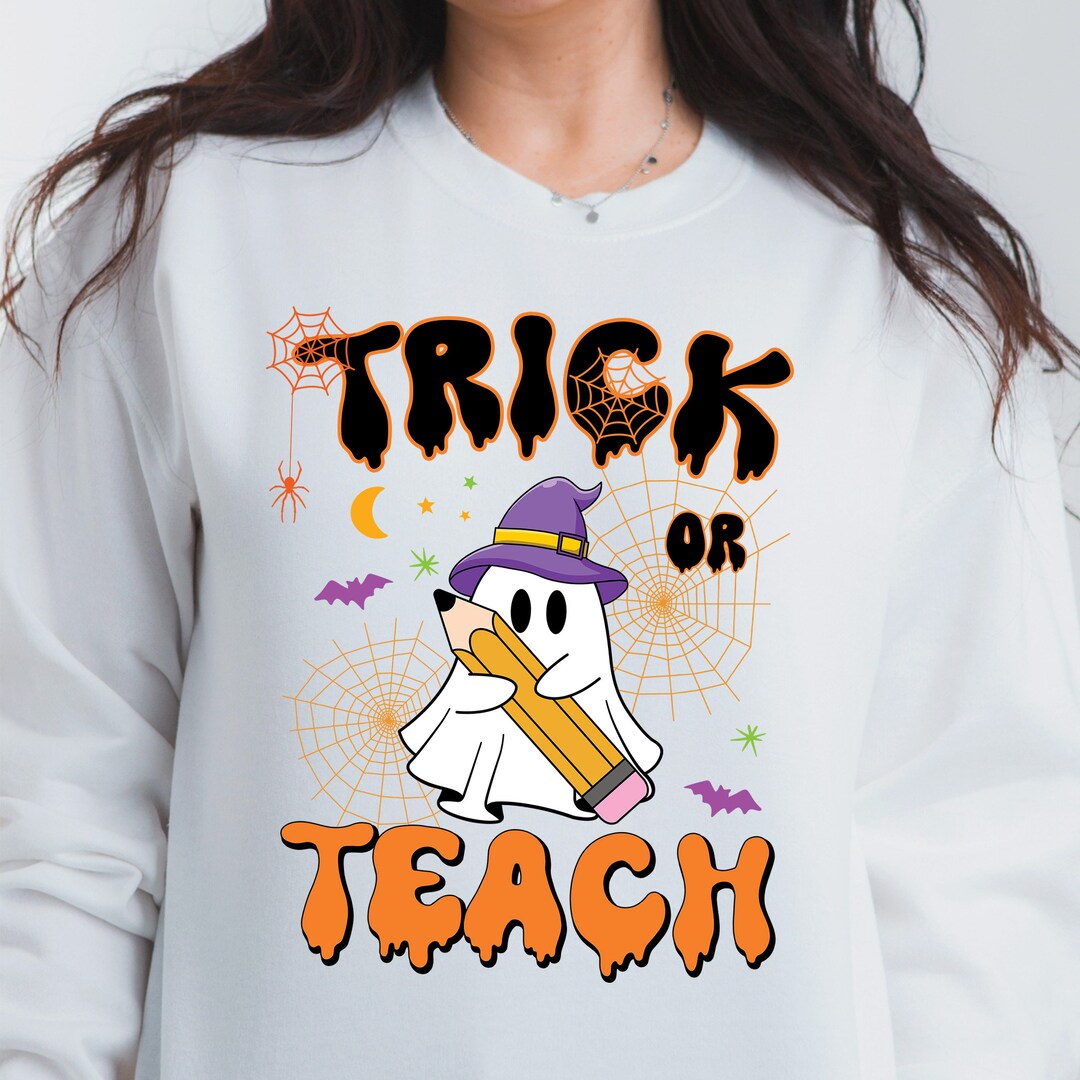 Trick or Teach Png , Groovy Halloween Sublimation Digital PNG , Happy ...