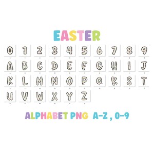 Easter Font Sublimation , Easter Alphabet Doodle Letters PNG Bundle ...