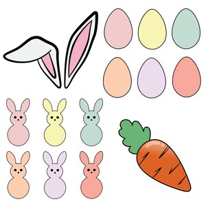 Easter Alphabet Doodle Letters PNG Bundle , Bunny, Easter Eggs, Alpha ...