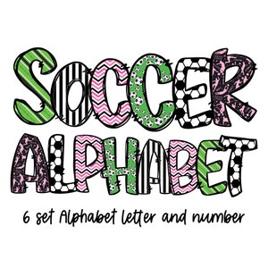 Bundle Soccer Alphabet Doodle Letters & Number PNG , Soccer Sports ...