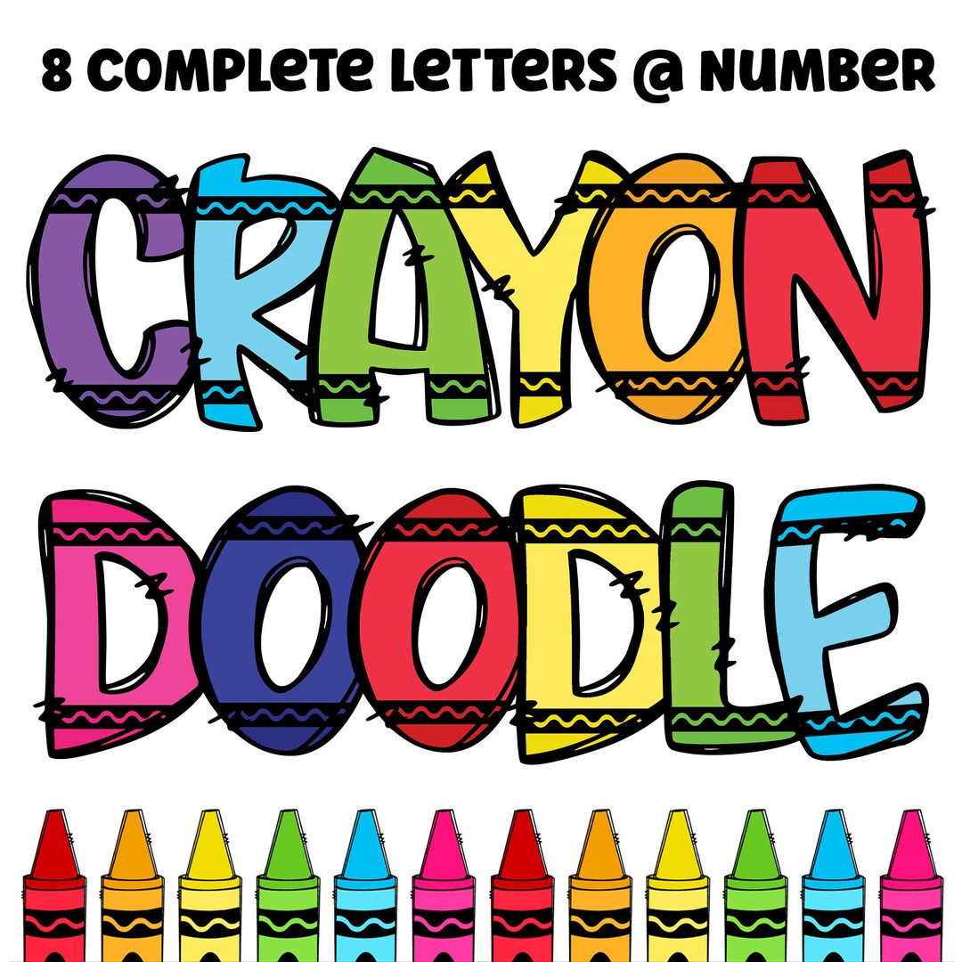 Crayon Doodle Letters & Numbers PNG Clipart (digital Download) - Etsy