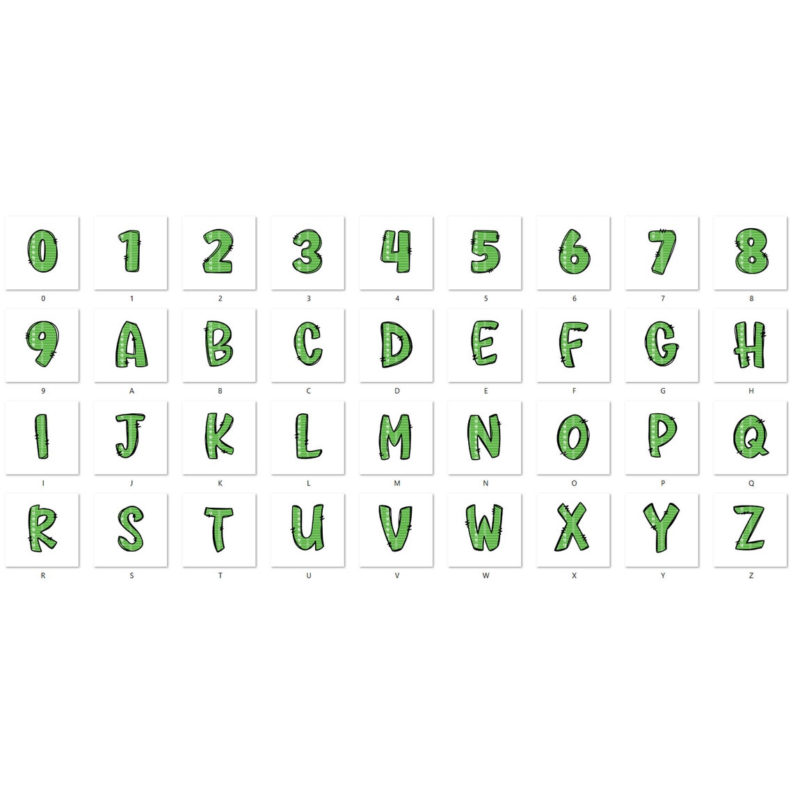 Football Doodle Alphabet PNG: Leopard Print Alpha Set (digital Download ...