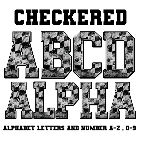 Checkered Numbers Png - Etsy
