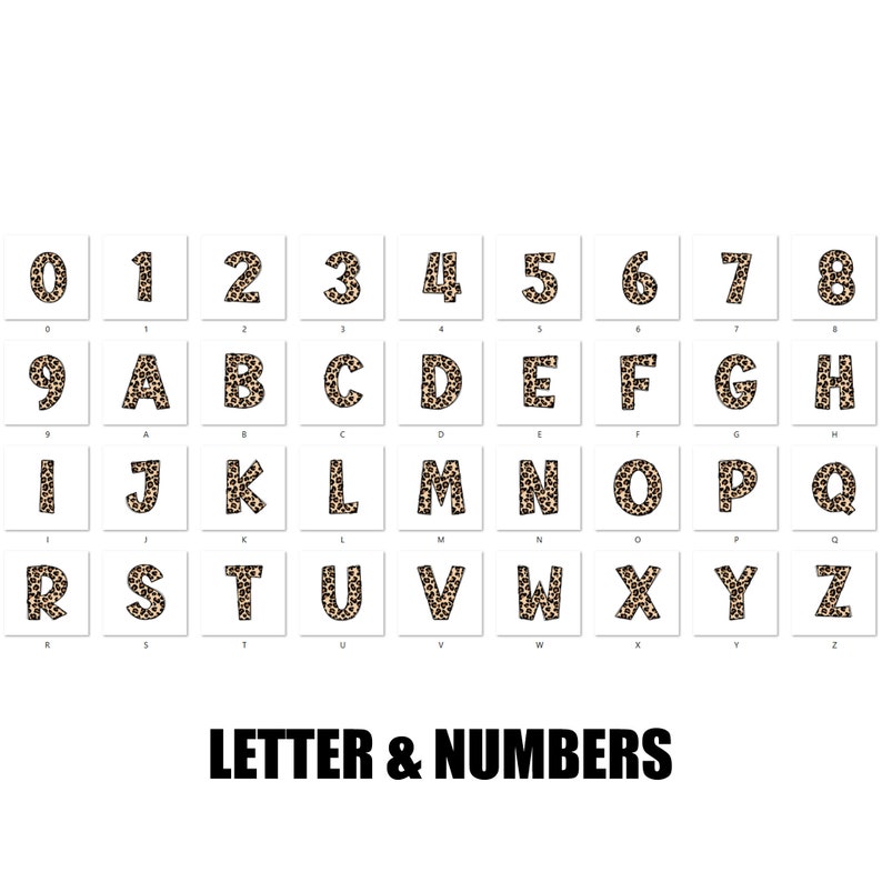Safari Animal Print Alphabet: Zoo Doodle Letters (PNG Digital Download ...