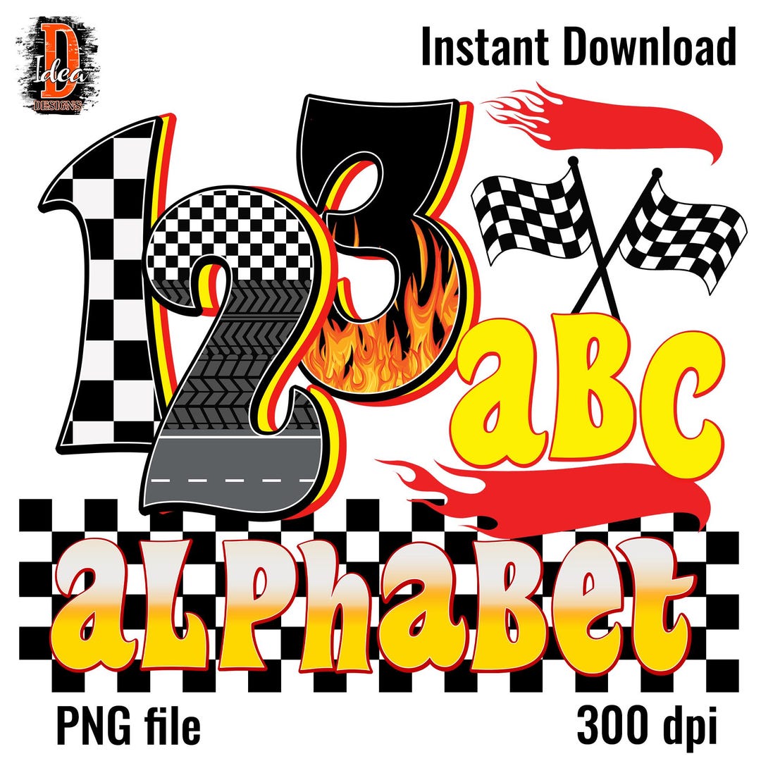 Racing Checkered Alphabet PNG: Numbers & Letters (digital Download) - Etsy