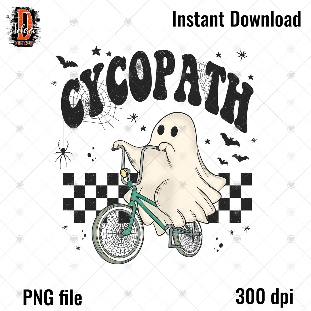 Cycopath Ghost Bike PNG: Retro Halloween Design (digital Download) - Etsy
