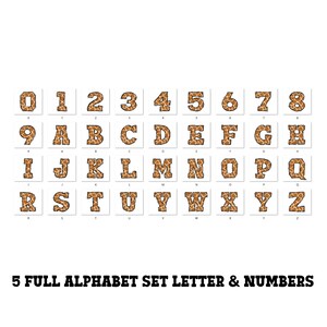 Safari Animal Print Alphabet Letters: Zoo Doodle PNG (digital Download ...