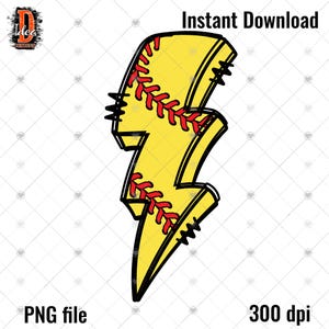 Softball Doodle Lightning Bolt Png, Mama Mom Png Download, Softball ...