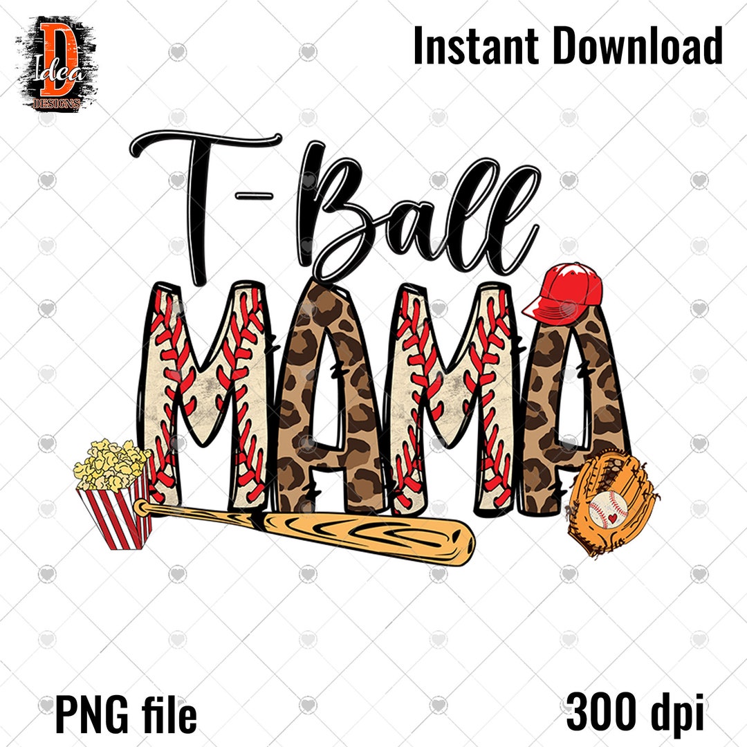 T-ball Mama Png , Leopard Ballgame Png , T-ball Doodle Font Sublimation ...