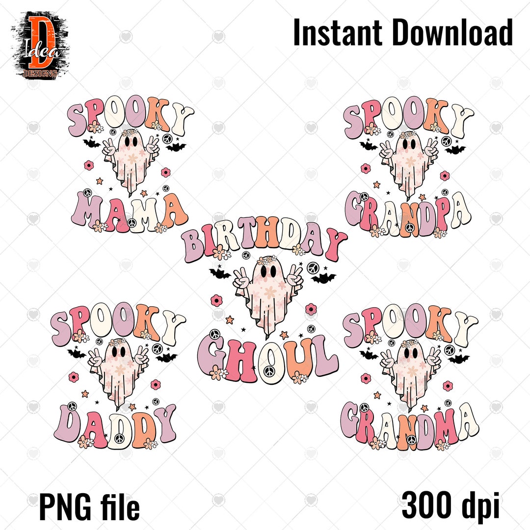 Birthday Ghoul PNG: Spooky Retro Halloween Family (digital Download) - Etsy