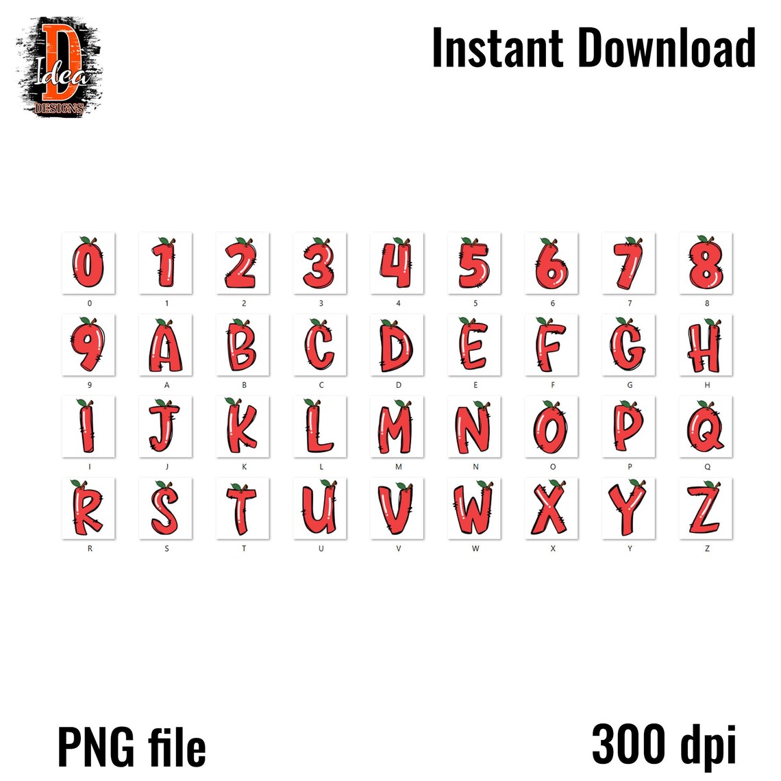 School Alphabet Doodle PNG: Back to School Clipart (digital Download ...