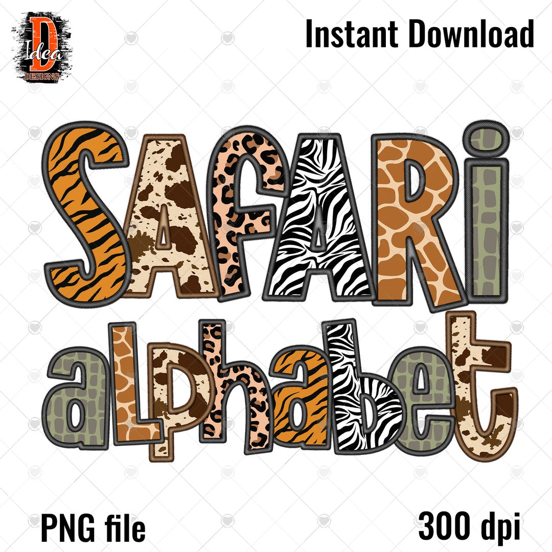 Safari Animal Print Alphabet Letters: Zoo PNG (digital Download) - Etsy