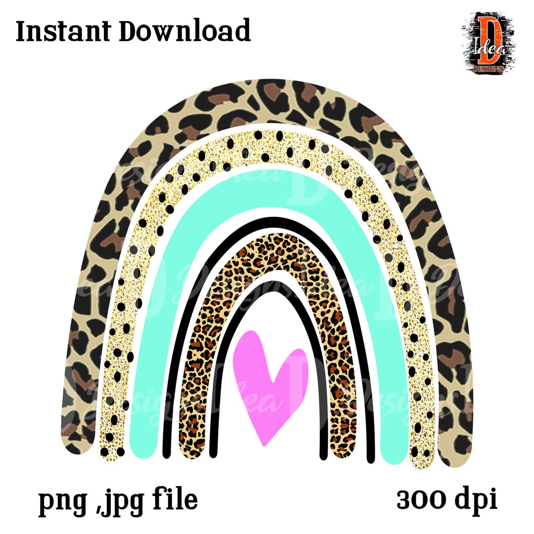 Leopard Rainbow Sublimation PNG File,clipart Download,instant Download ...