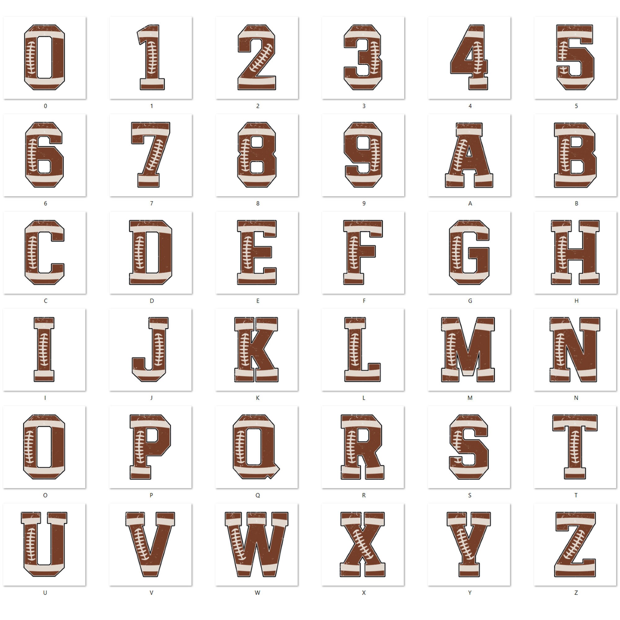 Football Alphabet Letters PNG Bundle: Game Day Font (digital Download ...