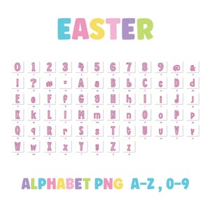 Easter Alphabet Letters PNG Bundle: Faux Embroidery (digital Download ...