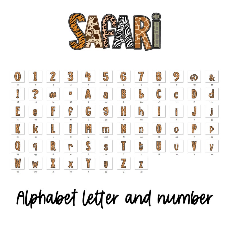 Safari Animal Print Alphabet Letters: Zoo PNG (digital Download) - Etsy