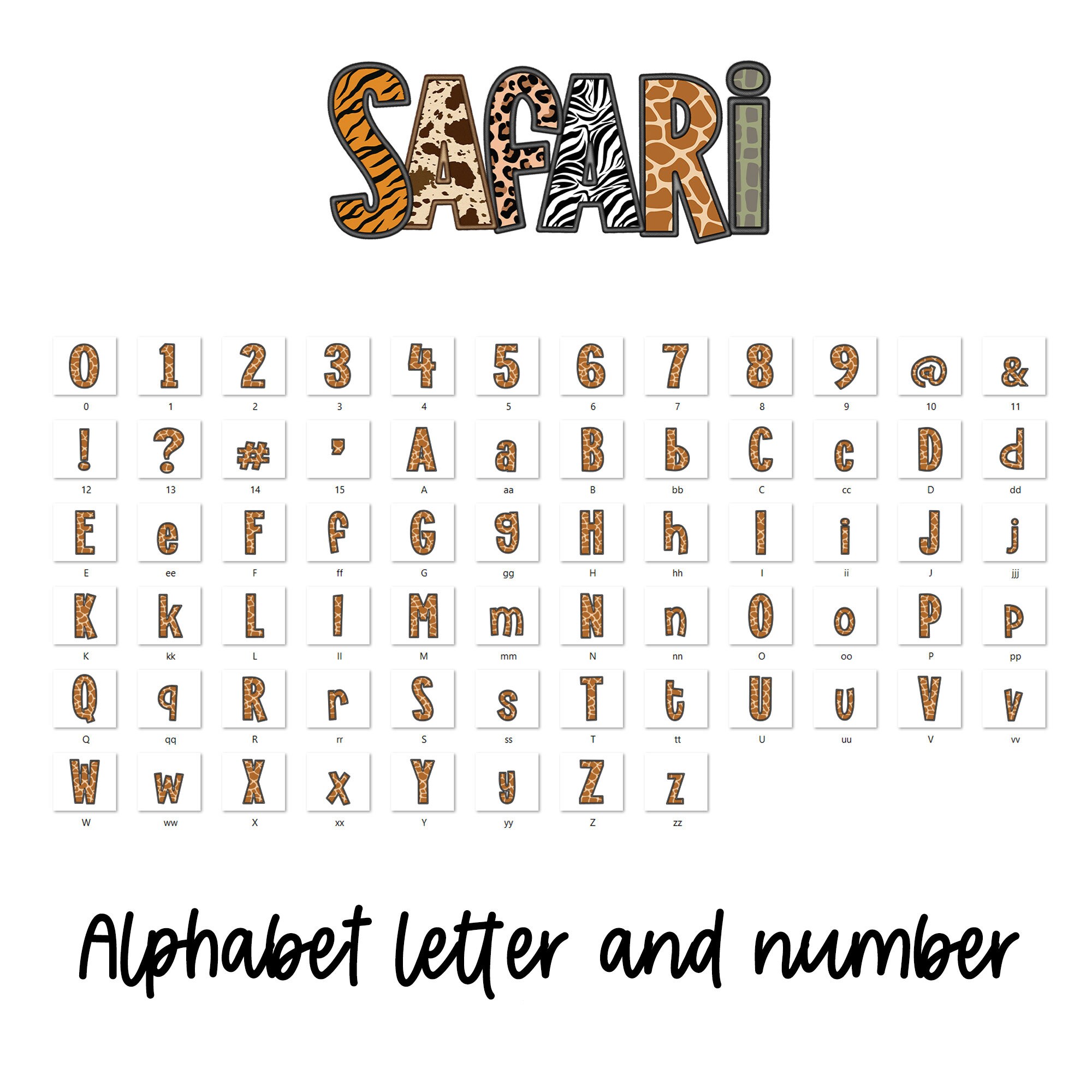 Safari Animal Print Alphabet Letters: Zoo PNG (digital Download) - Etsy