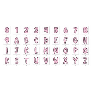 School Alphabet Doodle PNG: Pink Letters & Numbers Clipart (digital ...
