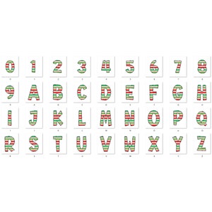 Christmas Alphabet Doodle Letters & Numbers Sublimation PNG , Xmas ...