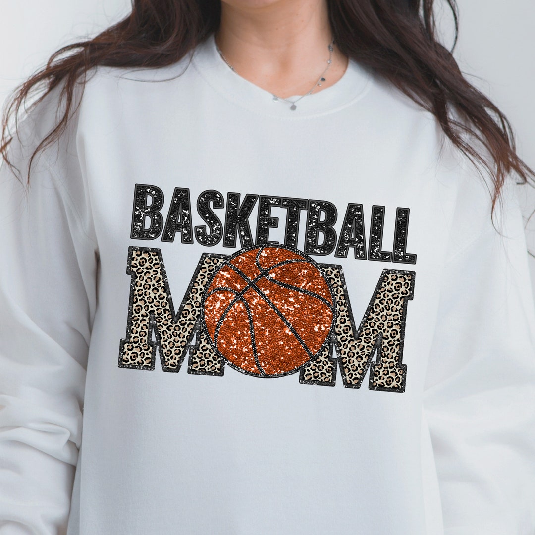 Basketball Mom Leopard PNG , Sublimation , Basketball Faux Sequin ...