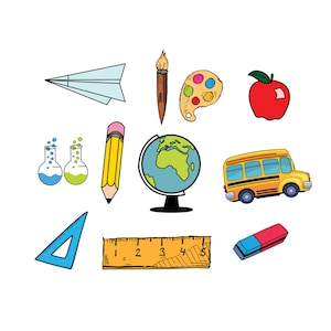 School Alphabet Doodle Letters & Numbers PNG Clipart (digital Download ...