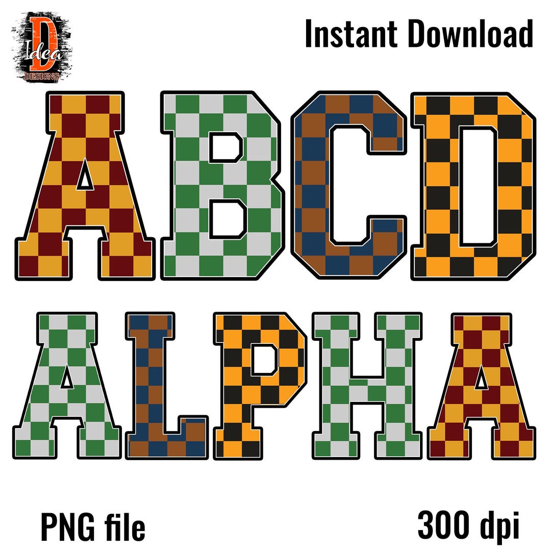 Checkered Alphabet Png, Back to School Checkered Numbers, Alphabet ...