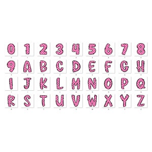 School Alphabet Doodle PNG: Pink Letters & Numbers Clipart (digital ...