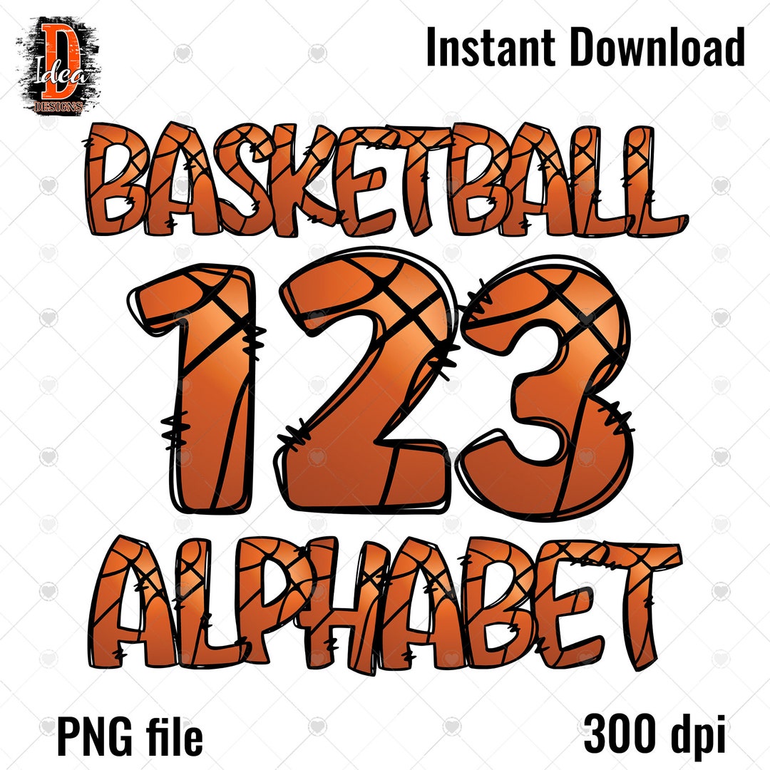 Basketball Doodle Alphabet Letters PNG Bundle , Basketball Sports ...