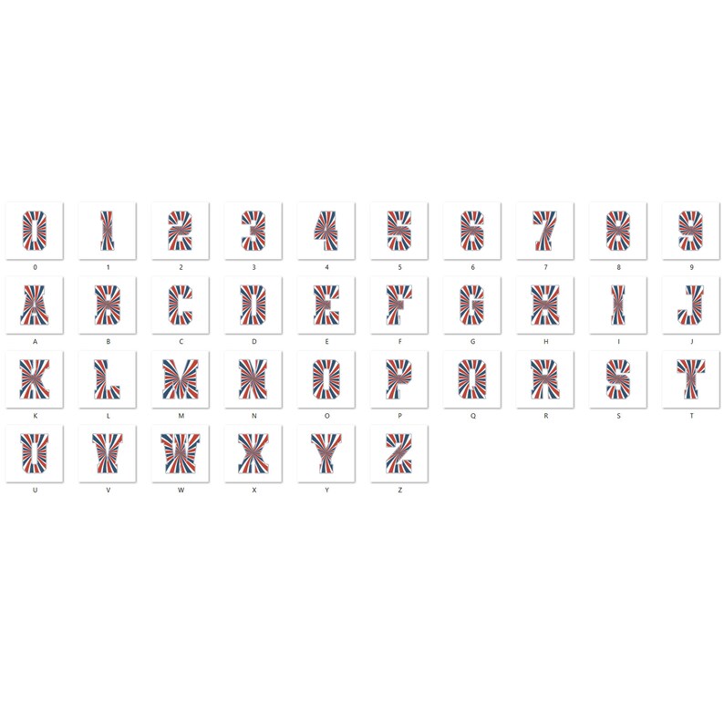 Patriotic Alphabet PNG Bundle: Retro America, 4th of July (digital ...