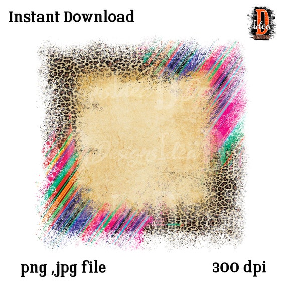 Distressed Rustic Serape Leopard Background Frame Splash - Etsy