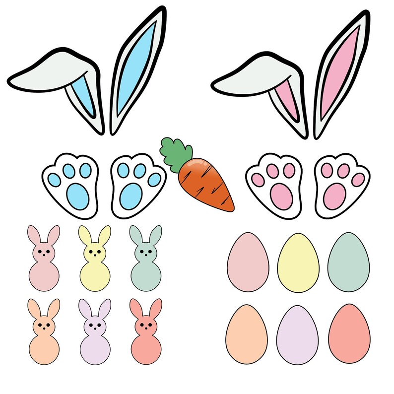 Easter Alphabet PNG Bundle: Bunny & Eggs Clipart (digital Download) - Etsy