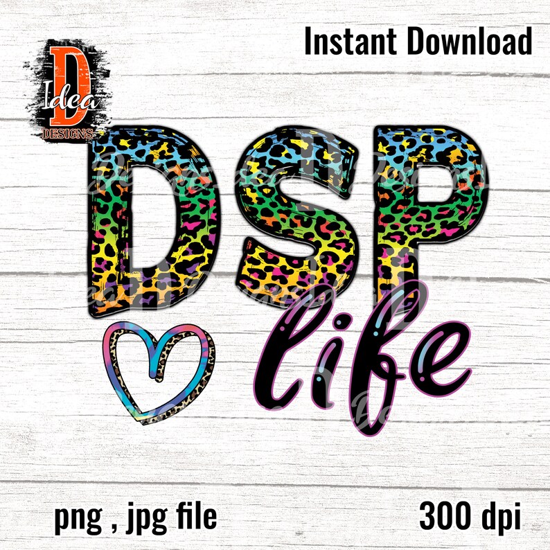 DSP Life Colorful Leopard Sublimation Design Digital Png File - Etsy