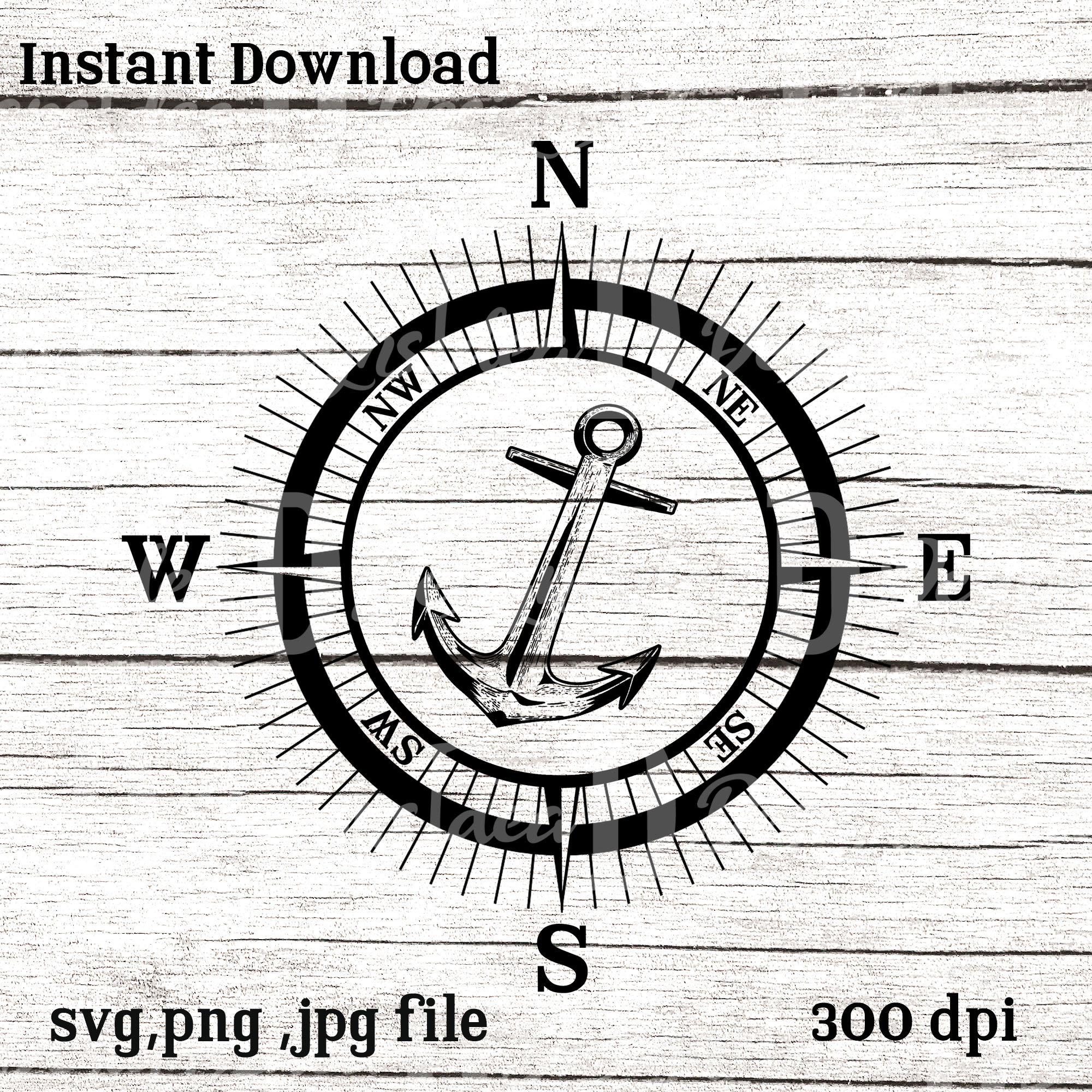 Anchor Compass SVG FileCut Files For Cricut And Silhouette | Etsy